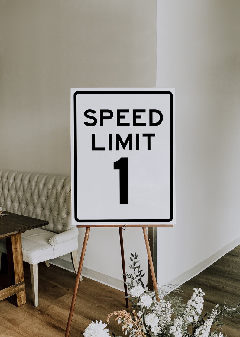 Race Car Speed Limit 1 Sign Template, Editable Speed Limit 1st Birthday ...