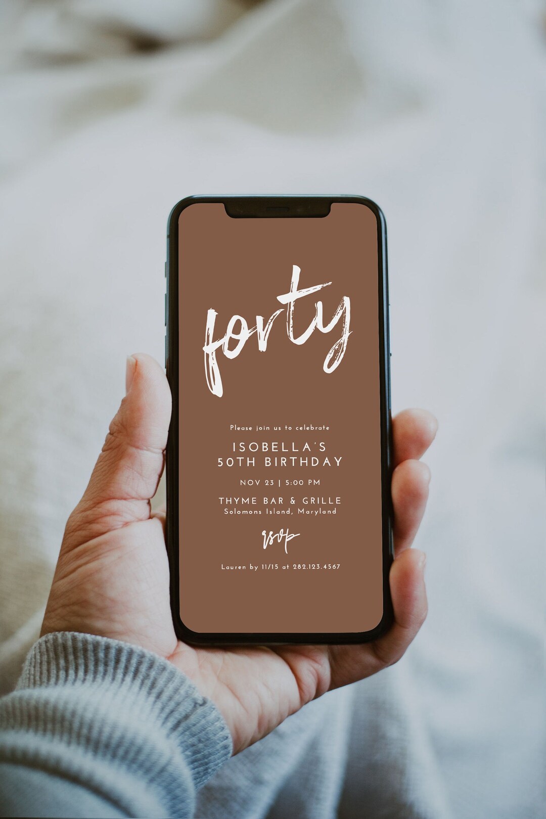 EDITABLE Boho 40th Birthday Digital Invitation Template, 40 and ...