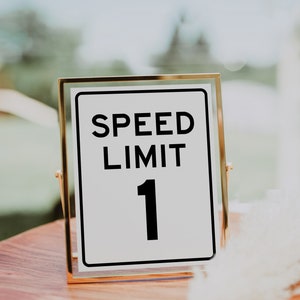 Speed Limit 1 Sign Printable, First Lap Around the Track, Race Car ...