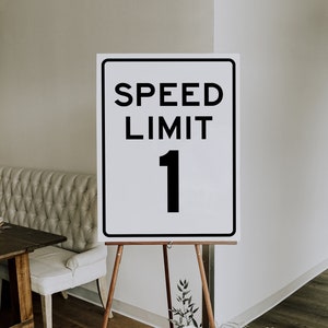 Speed Limit 1 Sign Printable, First Lap Around the Track, Race Car ...