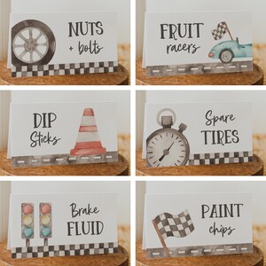Race Car Party Food Tents Bundle, Editable Racing Birthday Table ...