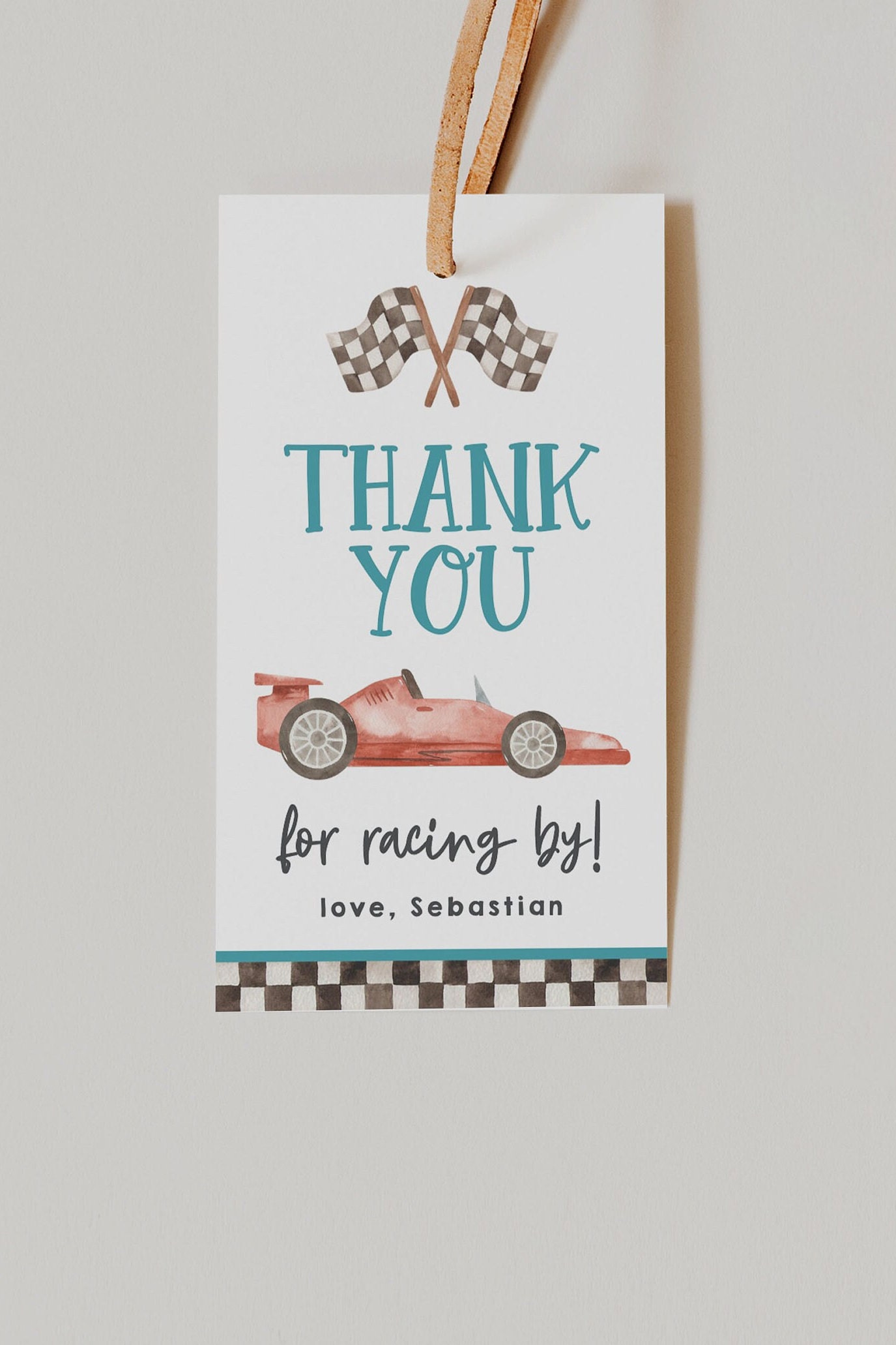 EDITABLE Race Car Birthday Favor Tag Fast One Printable Gift Tag Two ...
