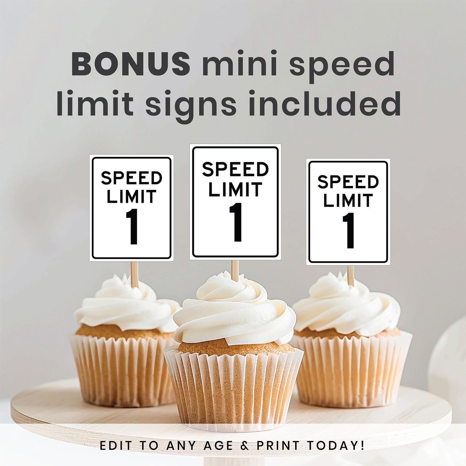 Speed Limit 1 Sign Printable: Race Car Birthday Decor (instant Download ...