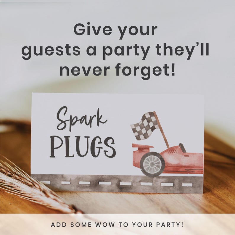 Two Fast Food Tents Bundle, Race Car Party Table Decoration Labels ...