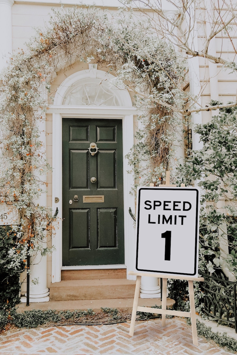 Race Car Speed Limit 1 Sign Template, Editable Speed Limit 1st Birthday ...