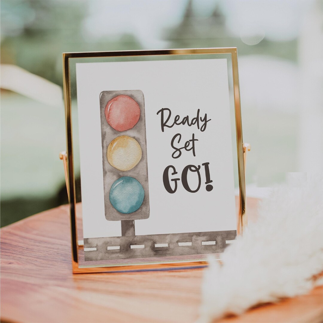 Ready Set Go Race Car Birthday Sign, Need Four Speed Decor, Editable ...