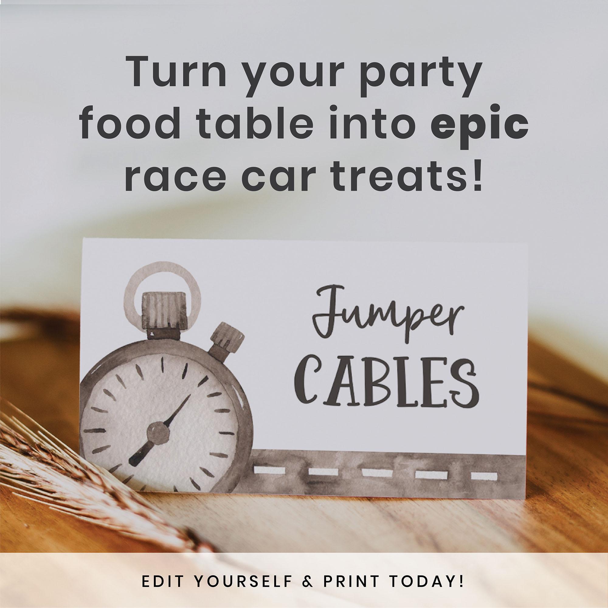 Two Fast Food Tents Bundle, Race Car Party Table Decoration Labels ...