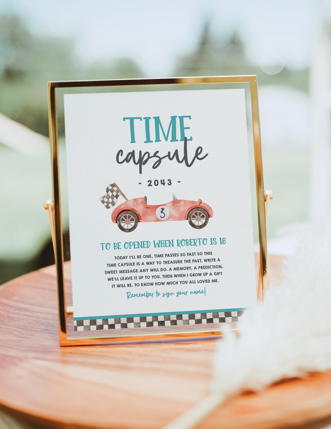 Buy EDITABLE Race Car Time Capsule Printable Vintage Racing Note Online ...