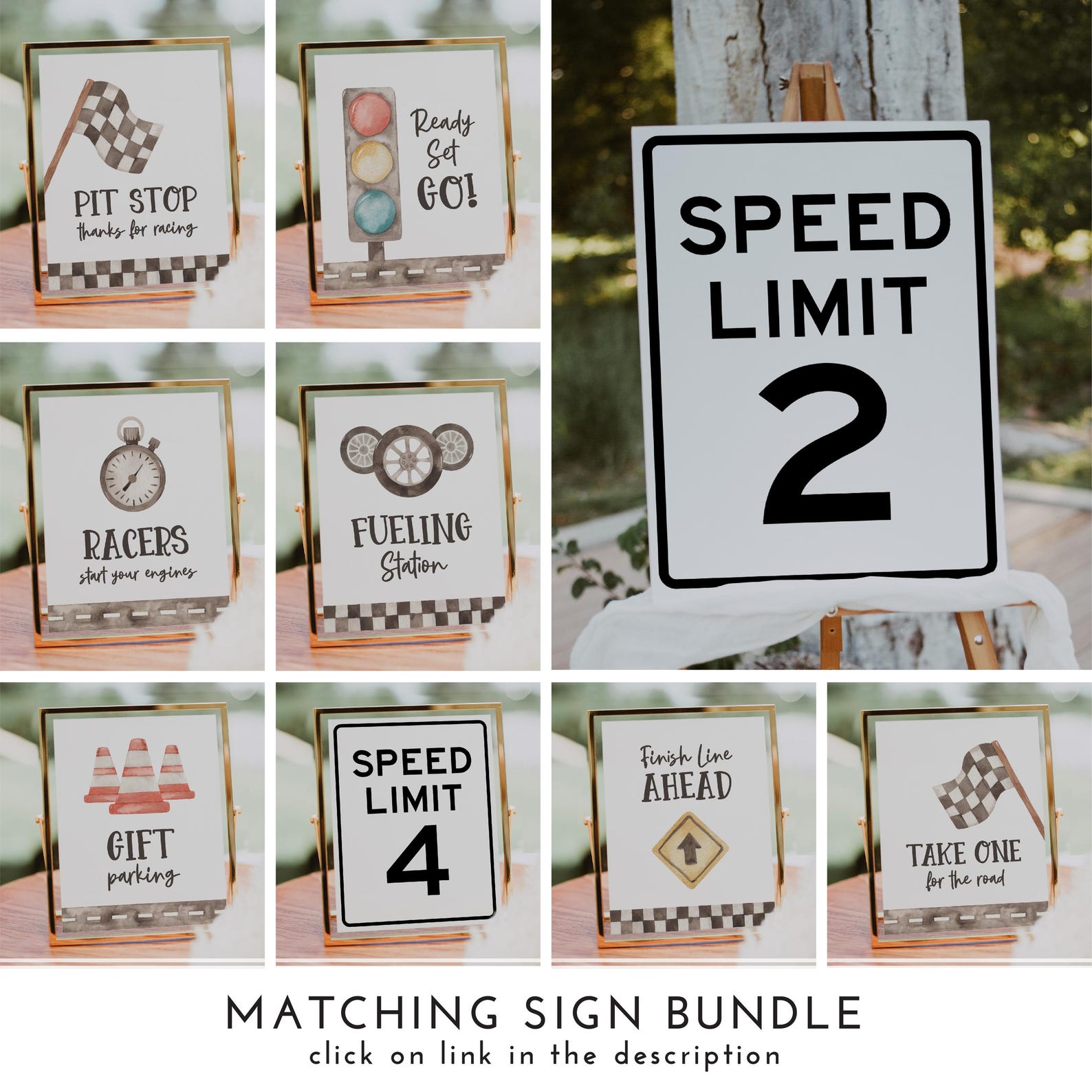 Take One for the Road Race Car Birthday Favor Sign, Vintage Need Four ...