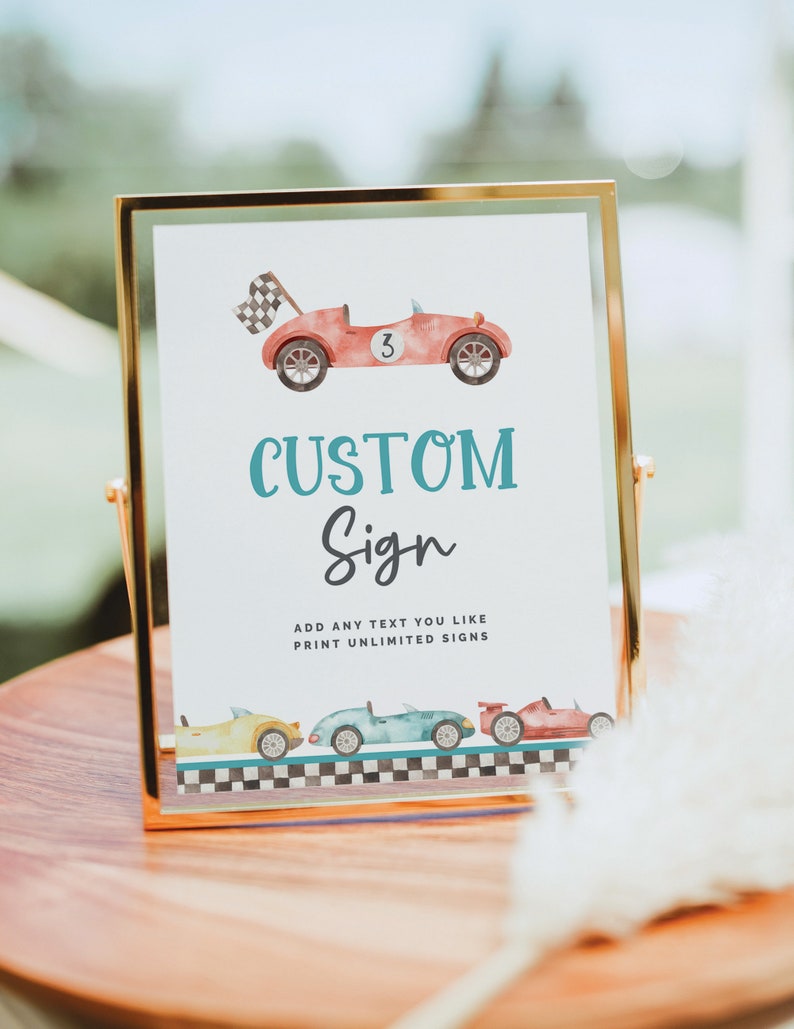 EDITABLE Race Car Birthday Favor Tag Fast One Printable Gift - Etsy