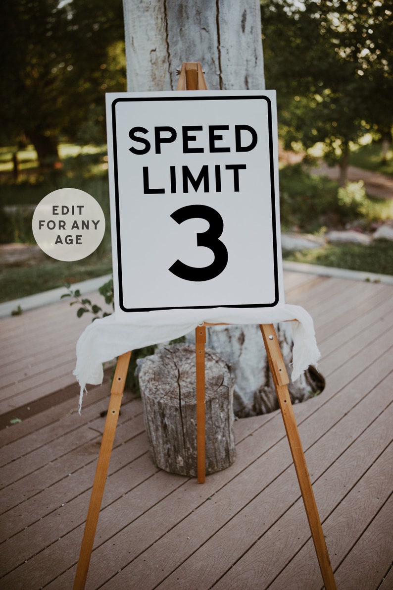 Speed Limit 3 Sign Printable, Cant Catch Me Im Three, Race Car Birthday ...
