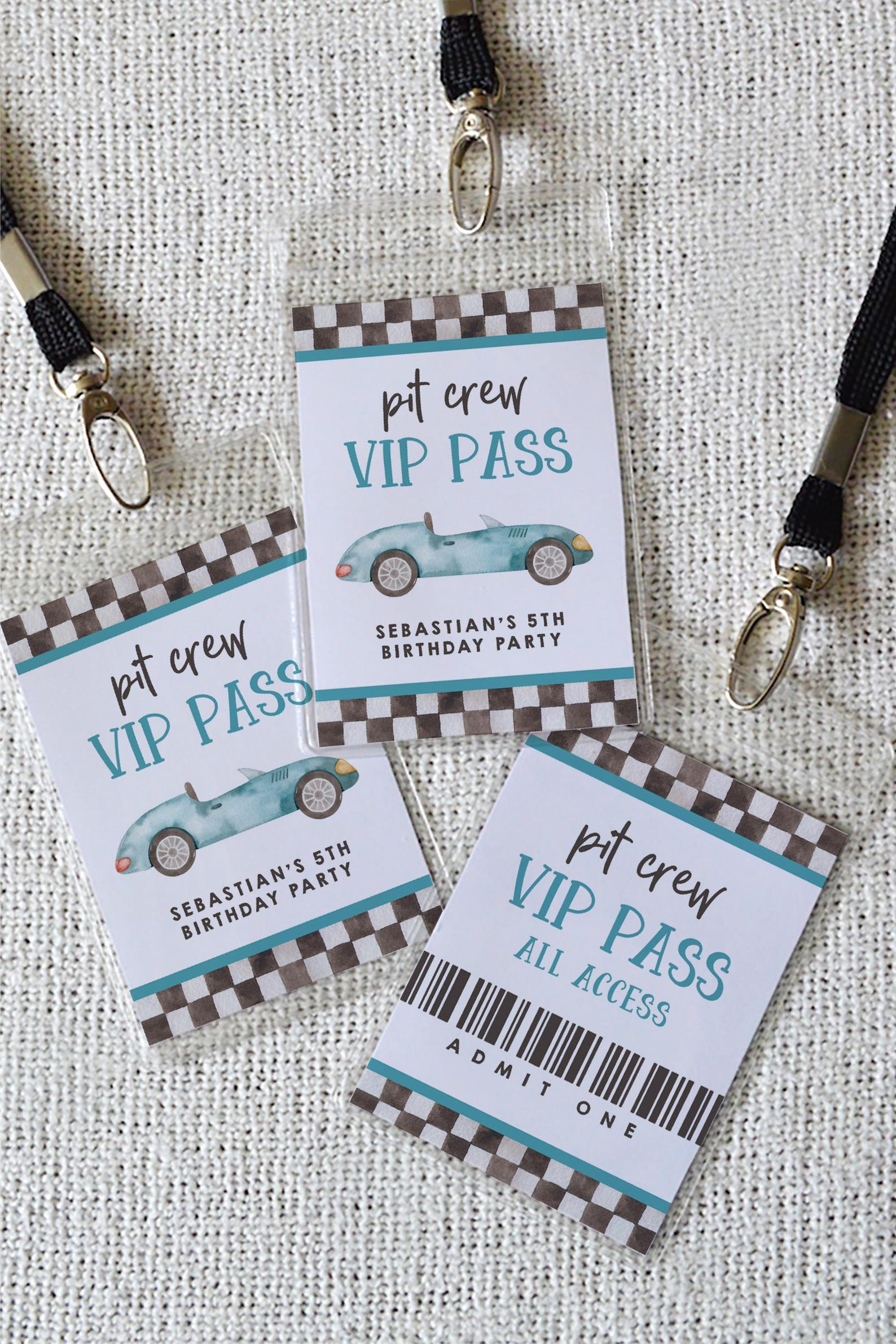 Race Car VIP Pass, Editable Pit Crew Passes Template, Vintage Racing ...