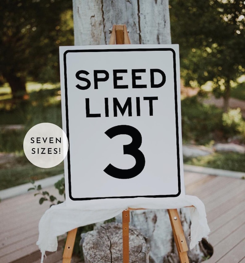 Speed Limit 3 Sign Printable: Race Car Birthday Party Decor (instant ...
