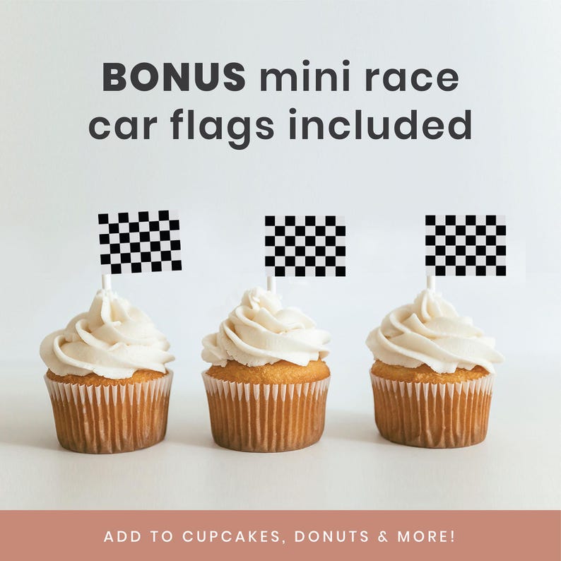 Race Car Party Food Tents Bundle, Editable Racing Birthday Table ...