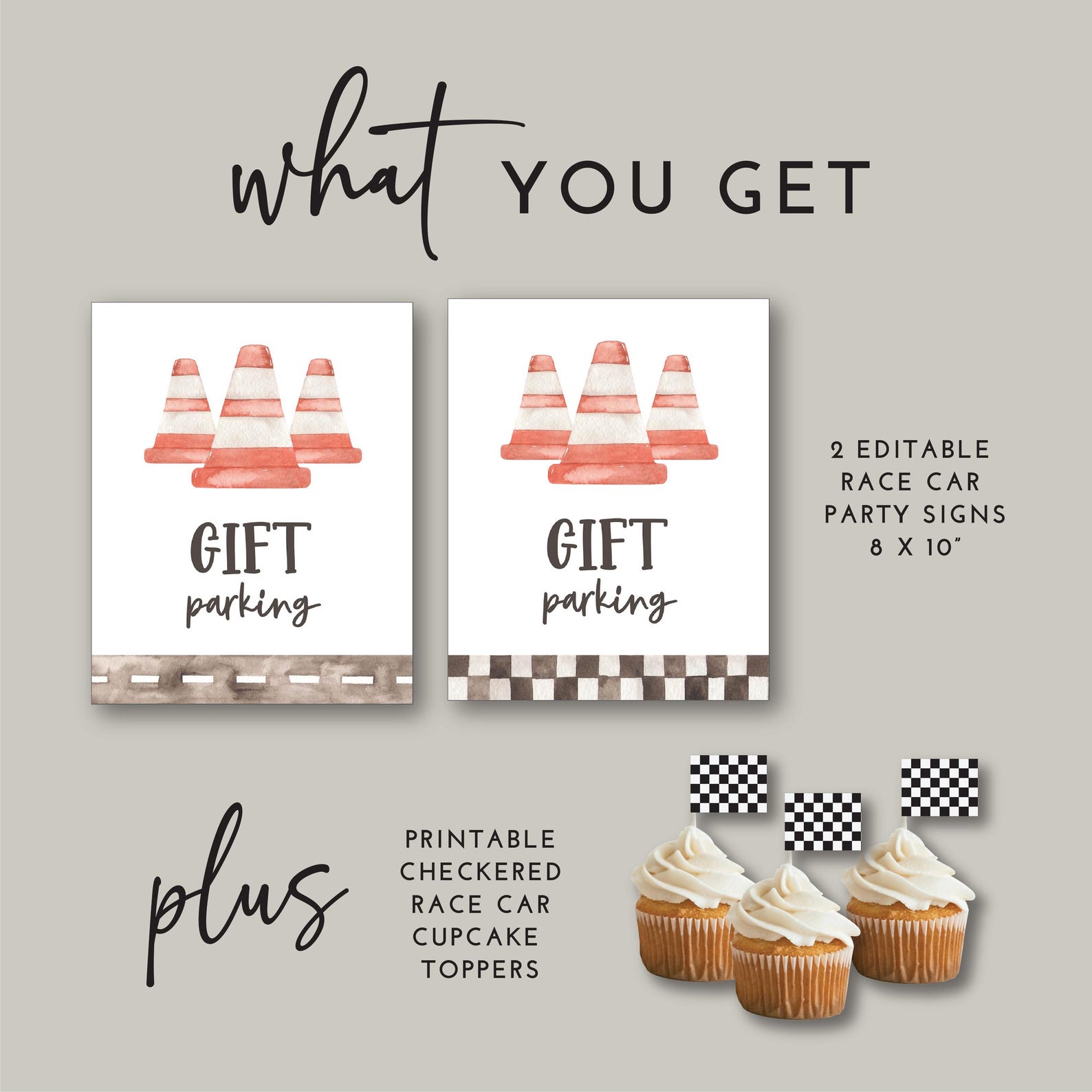 Gift Parking Race Car Birthday Sign, Need Four Speed Decor, Editable ...