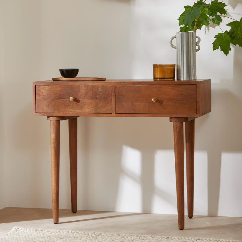 Scandinavian Walnut Oslo Console and Dressing Table - Etsy UK