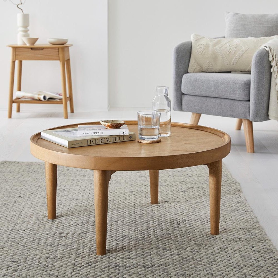 Norway Round Oak Coffee Table - Etsy UK