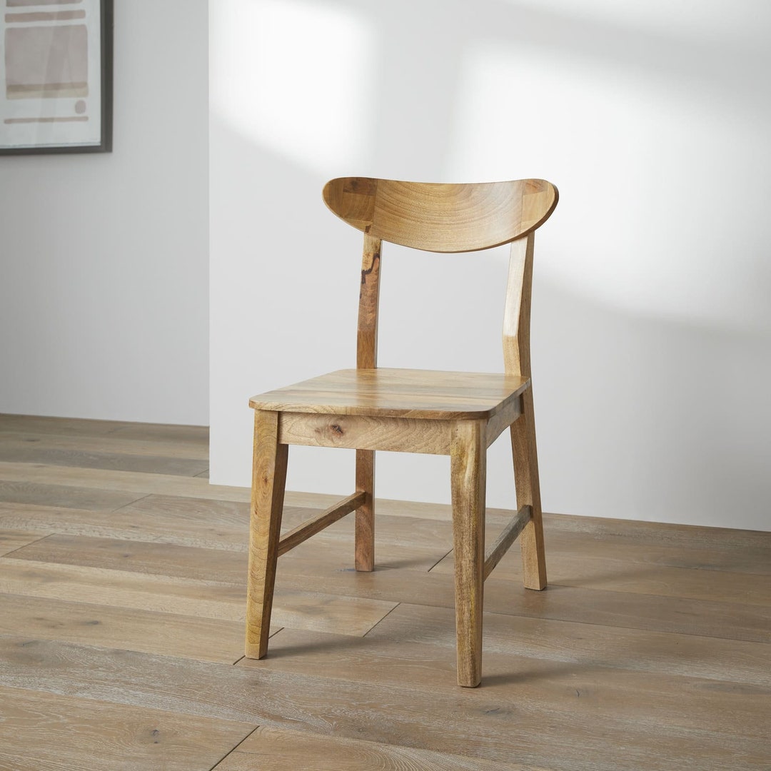 Solid Mango Wood Dining Chair - Etsy UK