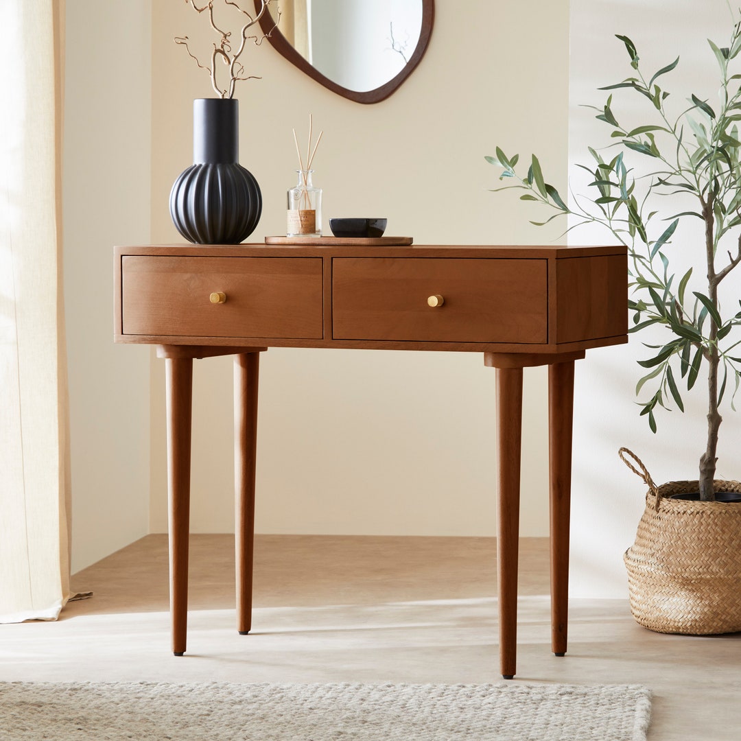 Scandinavian Walnut Oslo Console and Dressing Table - Etsy UK