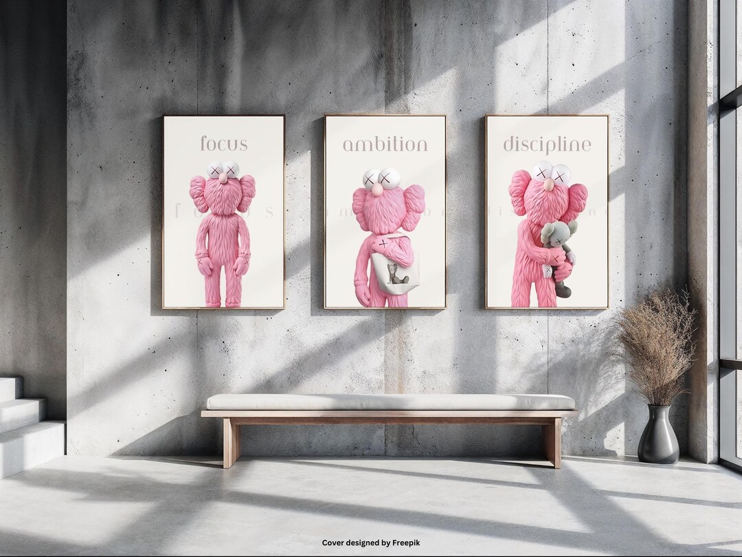 Kaws Minimalist Hypebeast Posters: Set of 3, DIGITAL DOWNLOAD, Figure ...