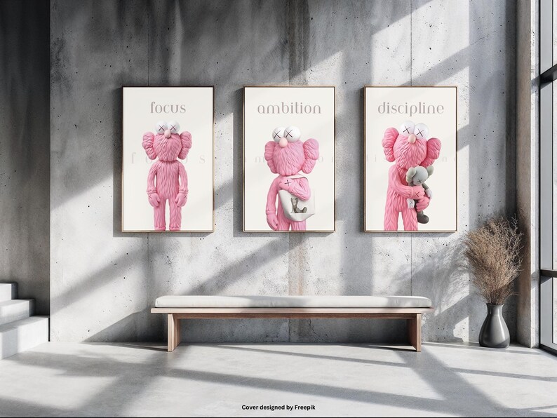 Kaws Minimalist Hypebeast Posters: Set of 3, DIGITAL DOWNLOAD, Figure ...