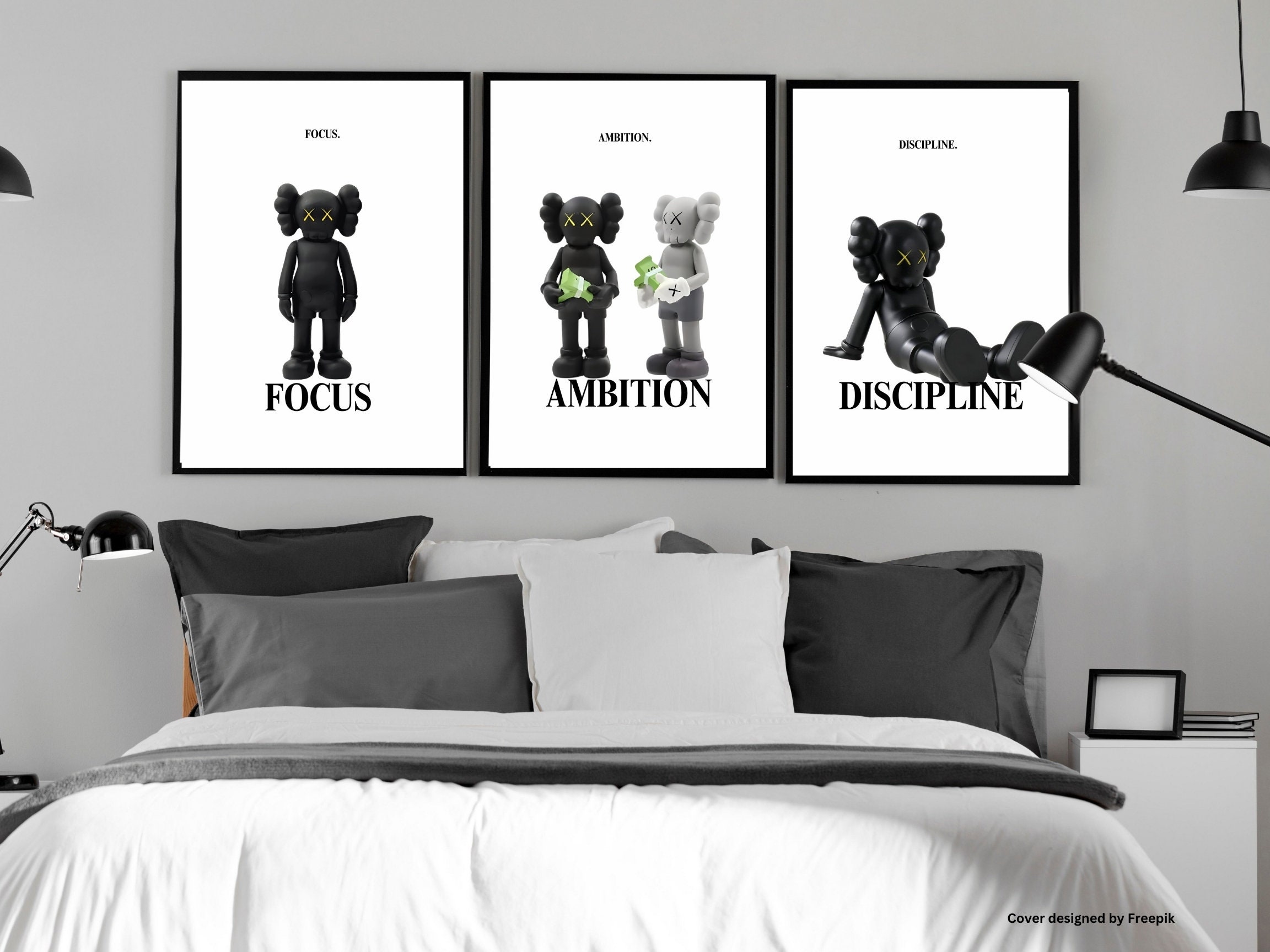 Kaws Minimalist Hypebeast Posters: Set of 3, DIGITAL DOWNLOAD, Figure ...