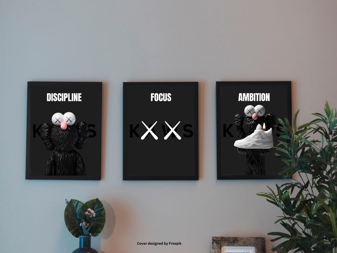 Kaws Minimalist Hypebeast Posters: Set of 3, DIGITAL DOWNLOAD, Figure ...