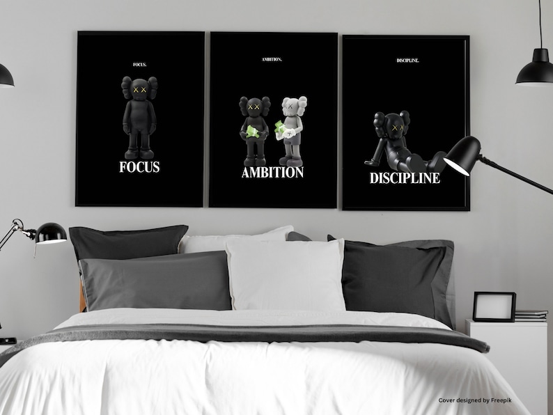 Kaws Minimalist Hypebeast Posters: Set of 3, DIGITAL DOWNLOAD, Figure ...