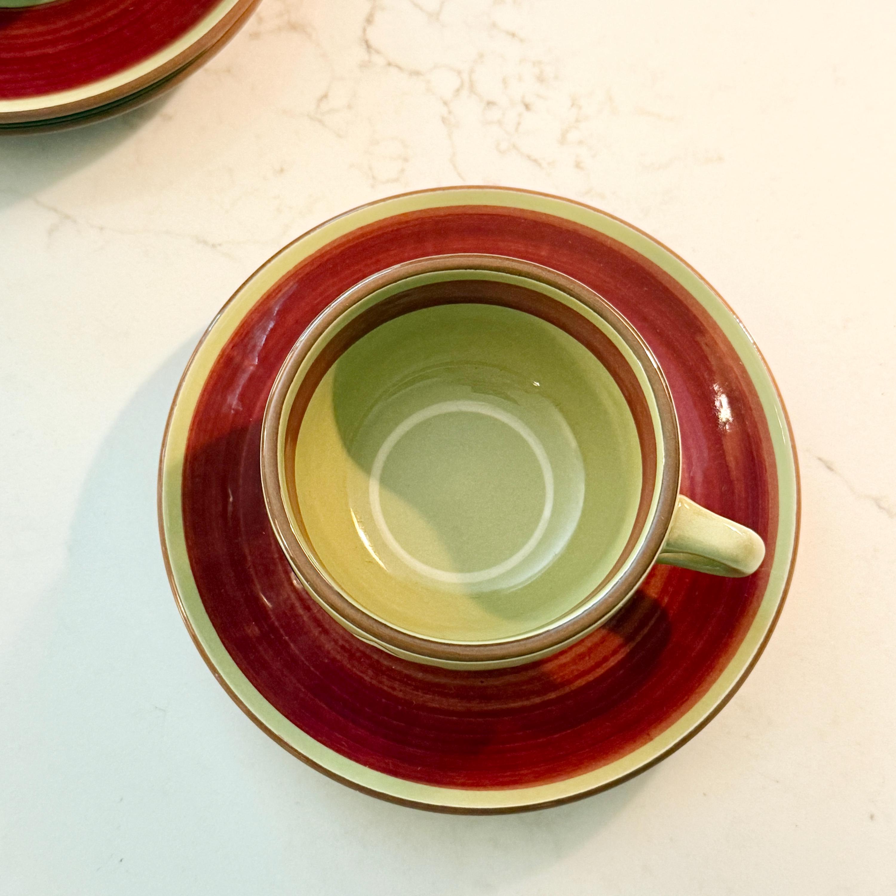 Vintage Stangl Pottery Magnolia Cups & Saucers – Hand-painted Flat Cups ...