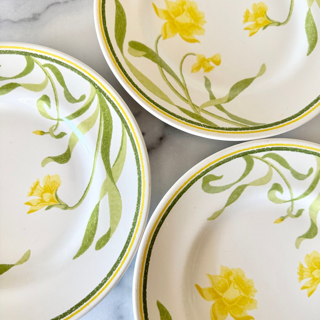 Daffodil Greenhouse by Franciscan Salad Plates. 1970s Earthenware. Made ...