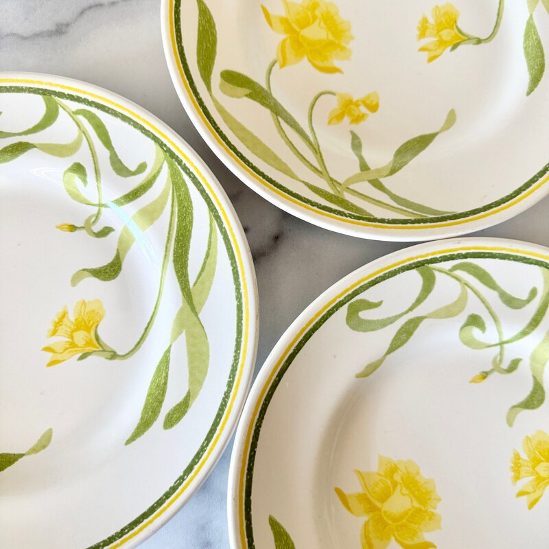 Yellow Floral Plates - Etsy