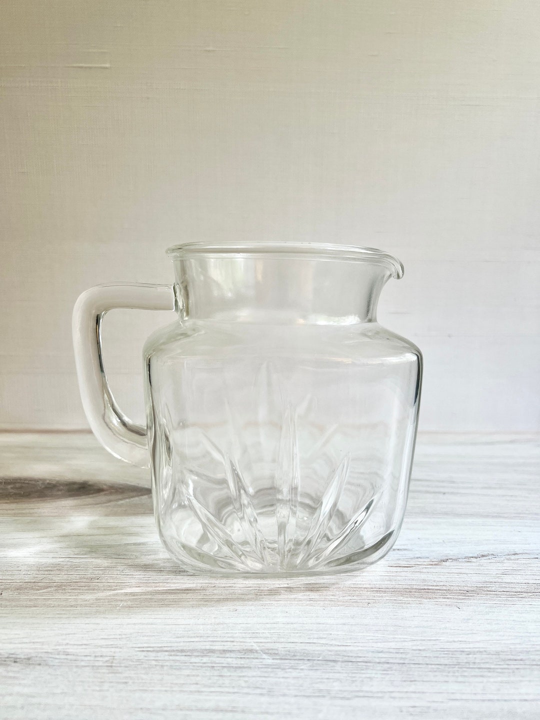 Federal Glass Star Clear Pattern 32 Oz Pitcher. Vintage Glassware. 2 ...