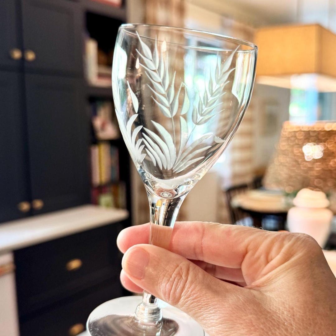 Vintage Etched Wheat Dessert Wine Glasses - Set of 4 - Etsy