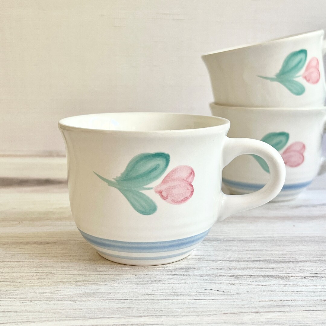 Capri by International Tableworks Stoneware Small Mugs. Pink - Etsy