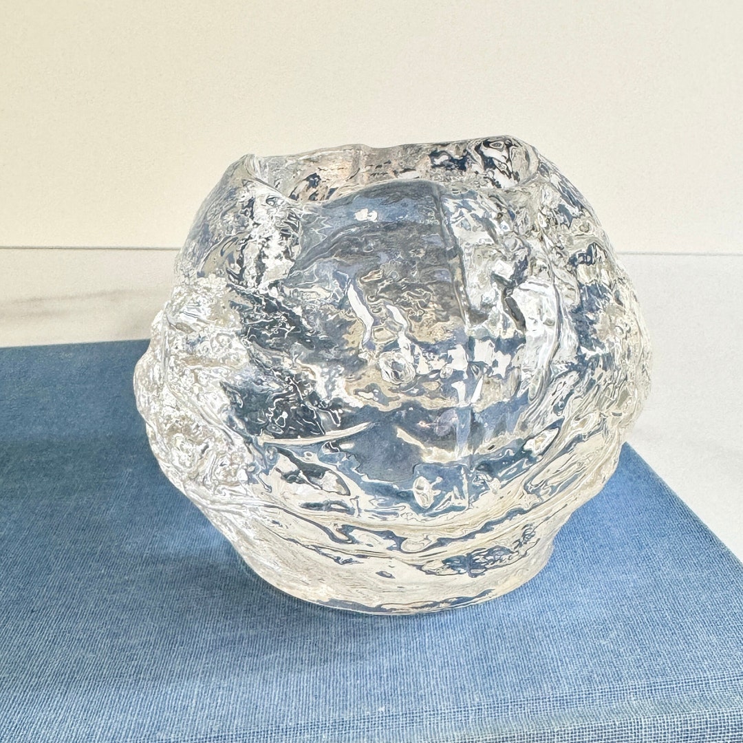 Kosta Boda Sweden Crystal Snowball Medium Votive Candle Holder. Made in ...