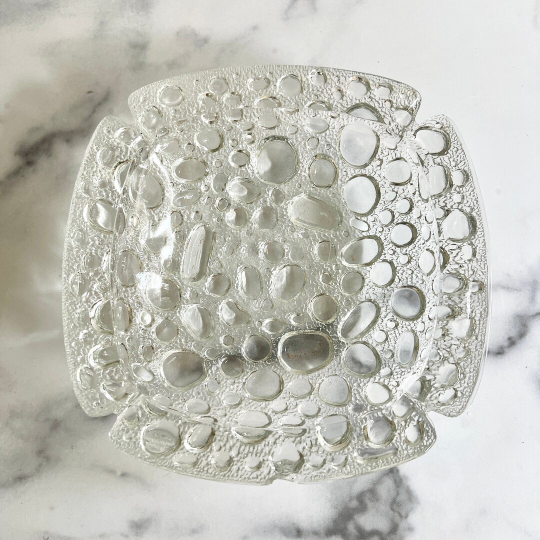 Blenko Glass Pebble Bubble Ashtray. Textured Art Glass. Mid Century ...