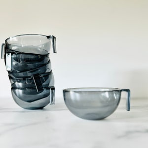 Guzzini Acrylic Punch Bowl Set. Smoke Gray Acrylic. Bowl and 8 Cups ...