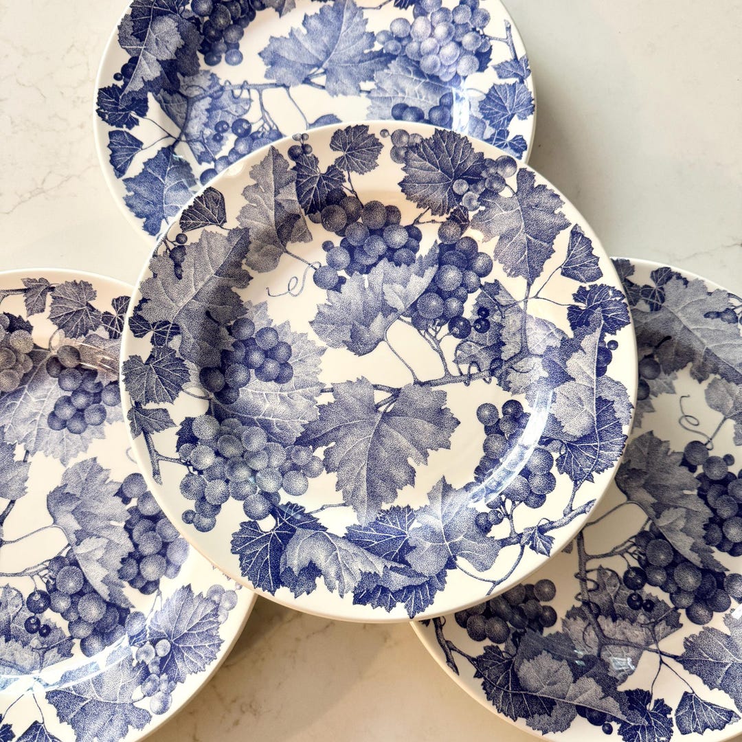 Quadrifoglio Blue Grapevine Dinner Plate – Crate & Barrel Italian ...