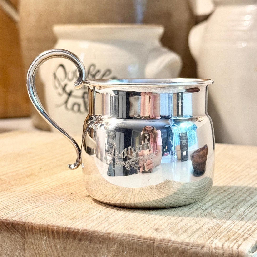 Vintage Gorham Silver Plated Baby Cup - Monogrammed "aaron" - Etsy