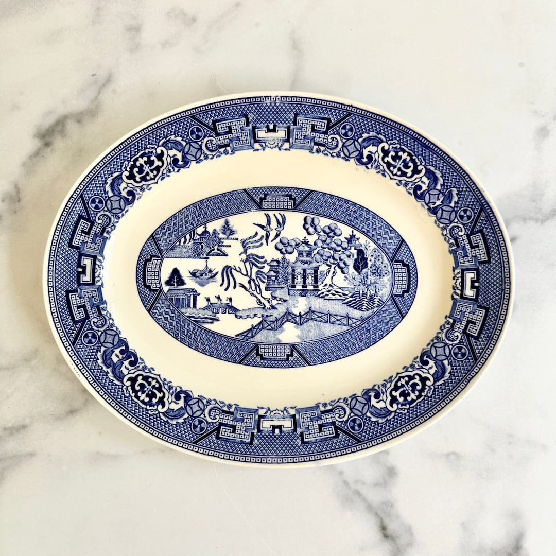 Homer Laughlin Blue Willow 11.75 Oval Serving Platter. Blue Willow ...