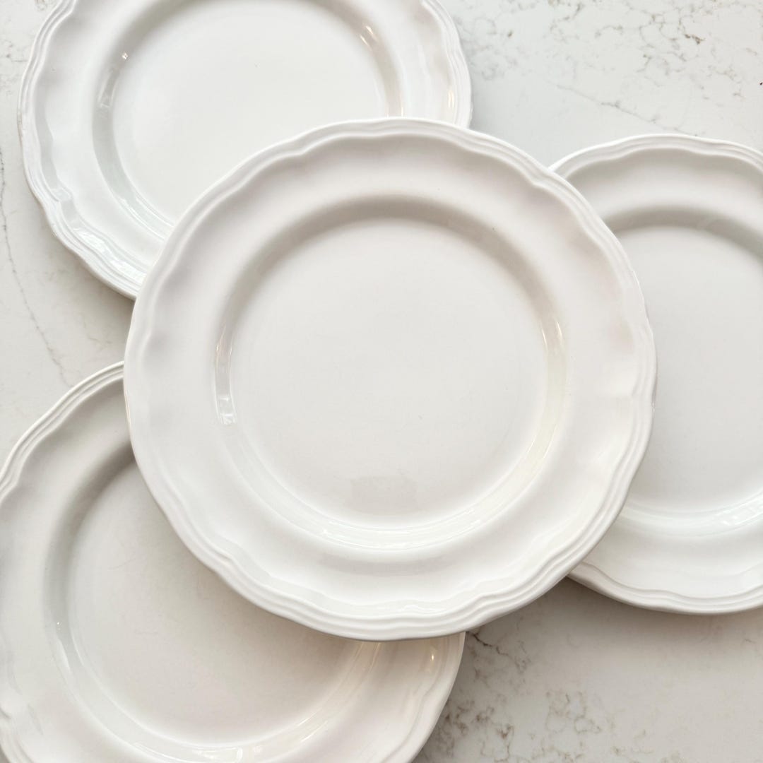 Ceramiche Cos-met Festonato Dinner Plate: Italian White Ceramic (10 3/8 ...
