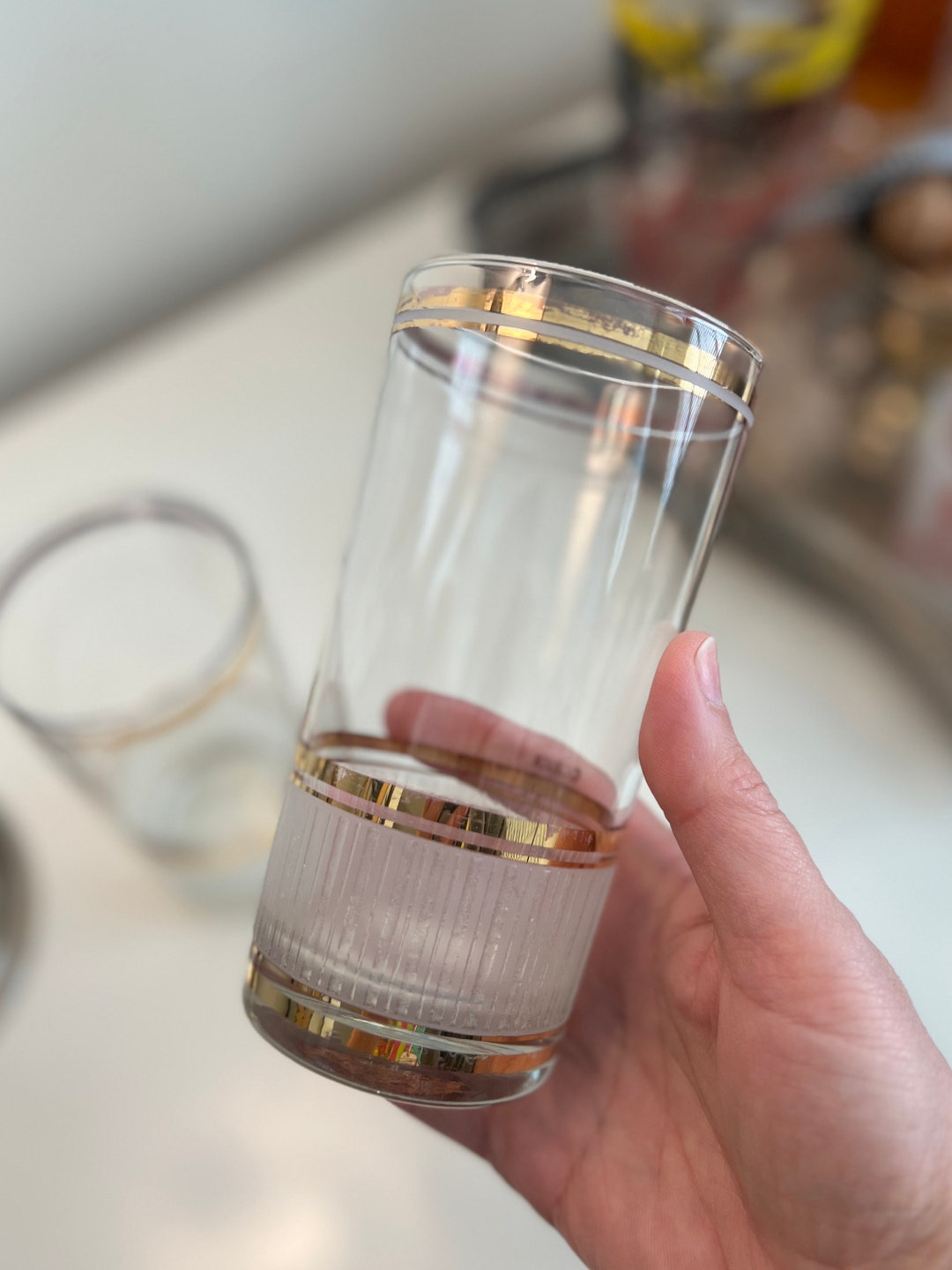 1970s Culver High Boy Gold Banded Accent Highball Cocktail Glasses ...