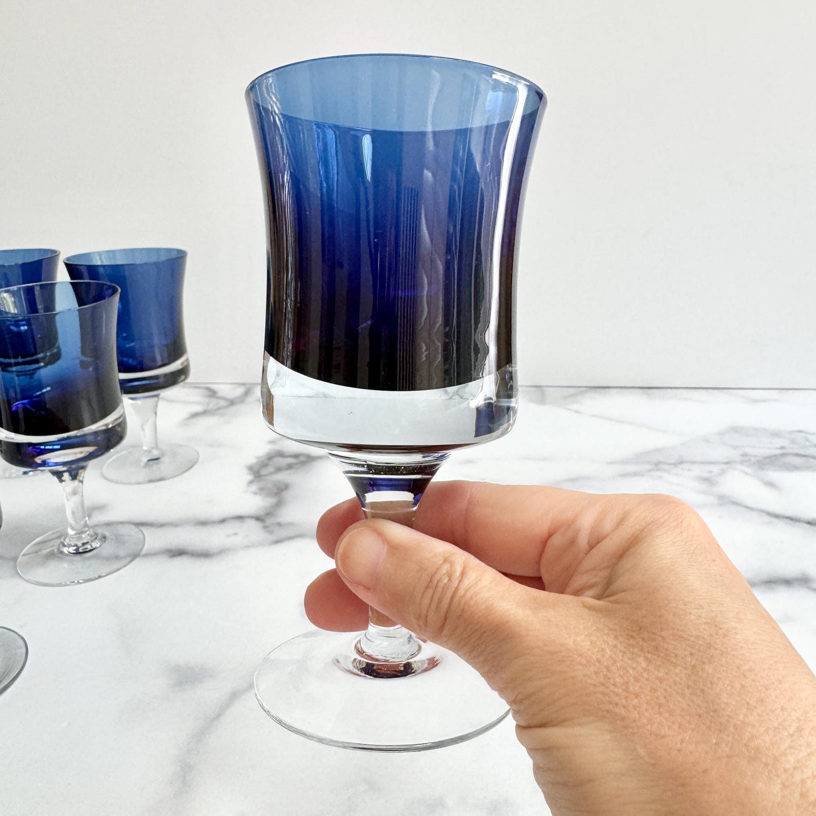 Vintage Denby Mirage Blue Wine Glass - Retro Swedish Stemware - Etsy