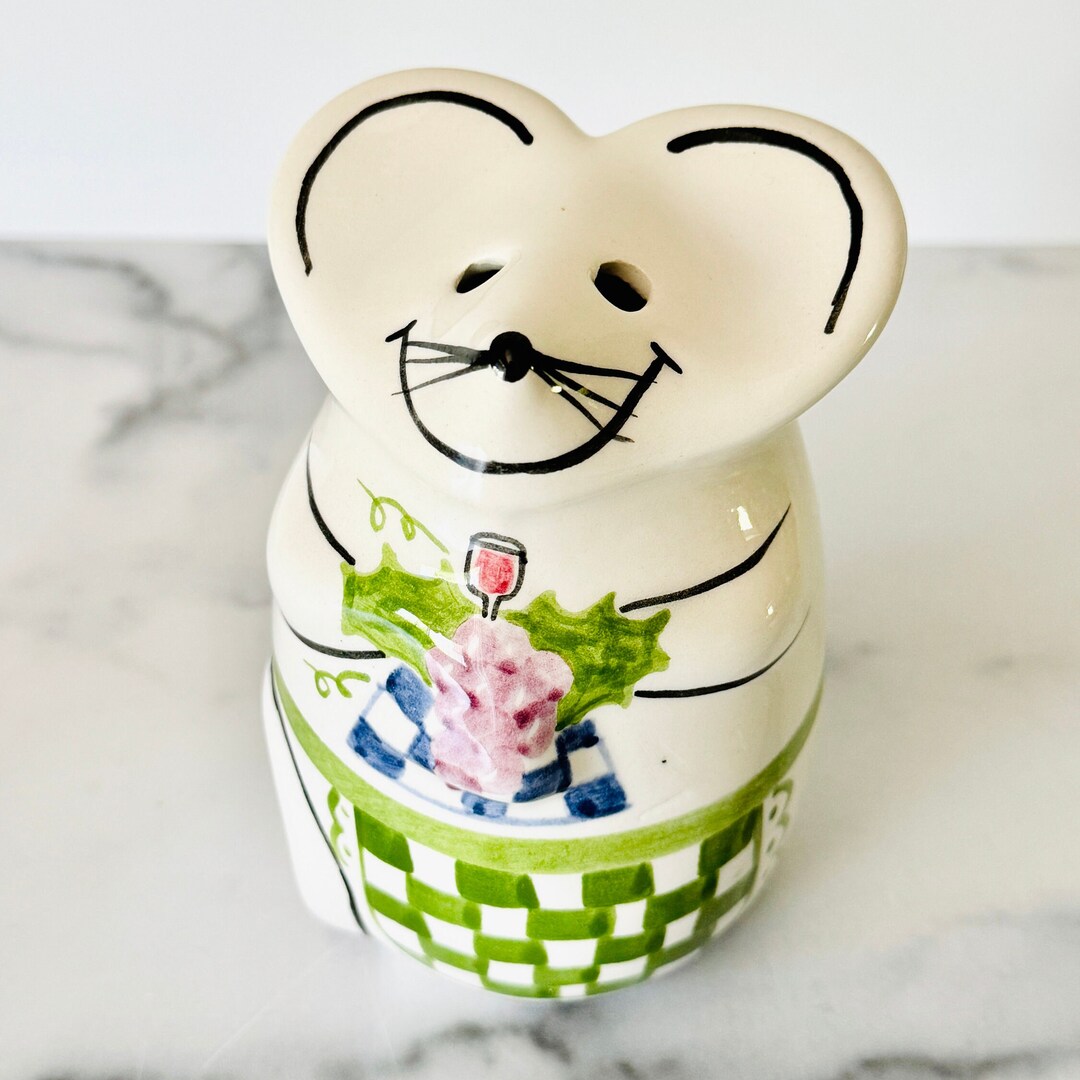 Vintage Laurie Gates Mouse Cheese Shaker. Wine and Grapes. Parmesan ...