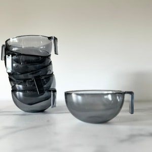 Guzzini Acrylic Punch Bowl Set. Smoke Gray Acrylic. Bowl and 8 Cups ...
