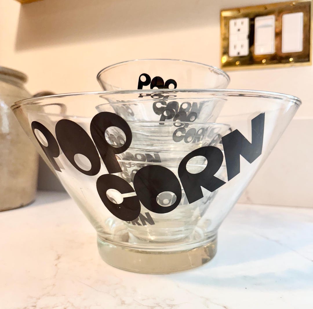 Wheaton Large Popcorn Bowl With Matching Individual Bowls. Set of 7 ...