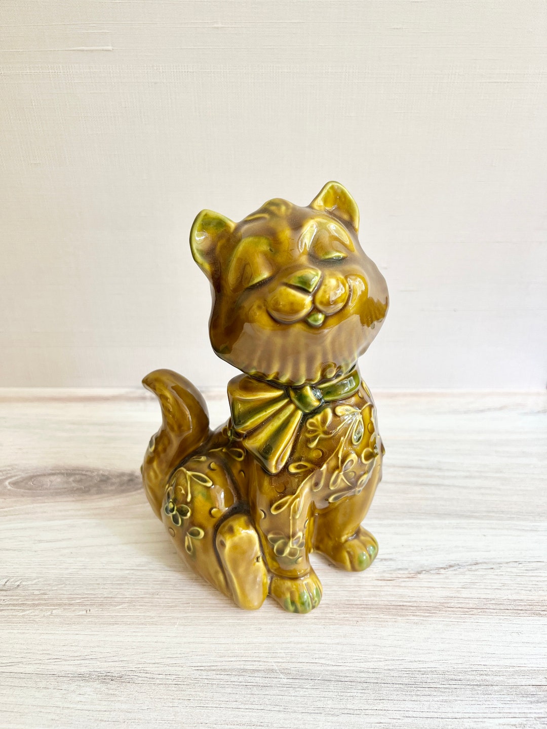 Large Ceramic Cat Bank. Mid Century Modern. Piggy Bank. Made - Etsy