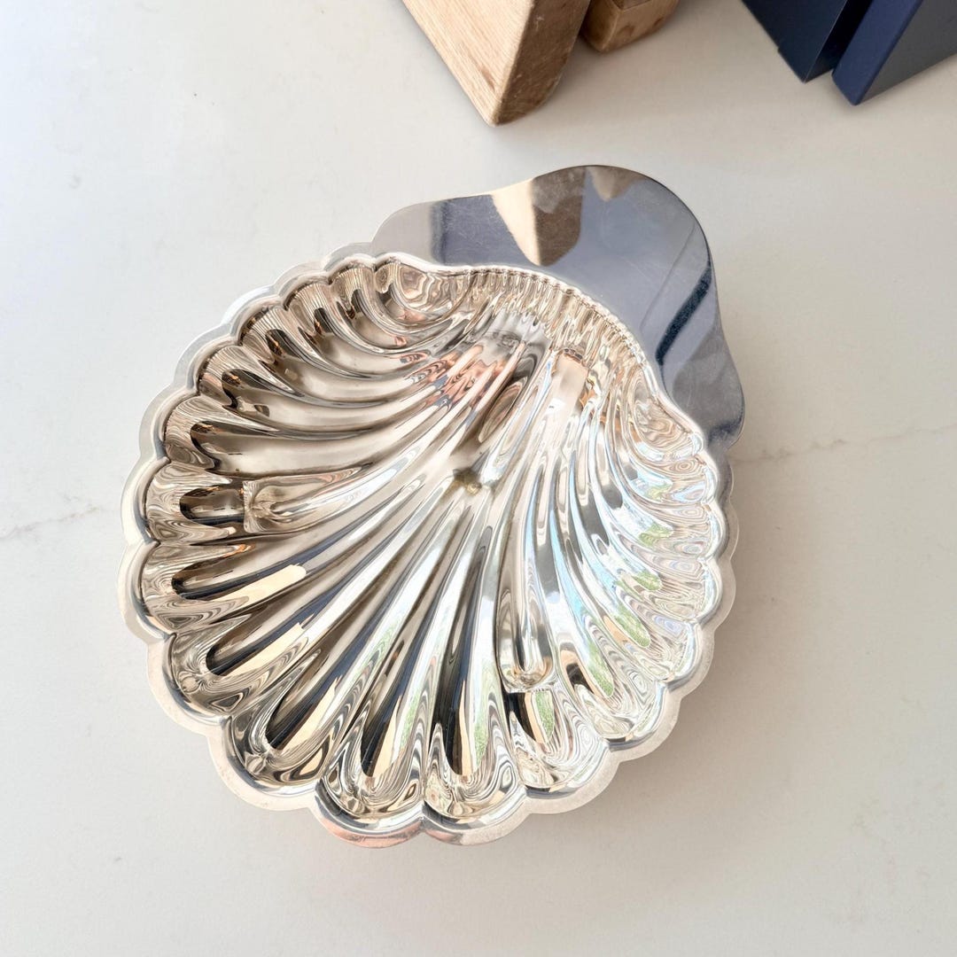 English Silver Clam Shell Bowl 895, Vintage Silver Plated Decor - Etsy