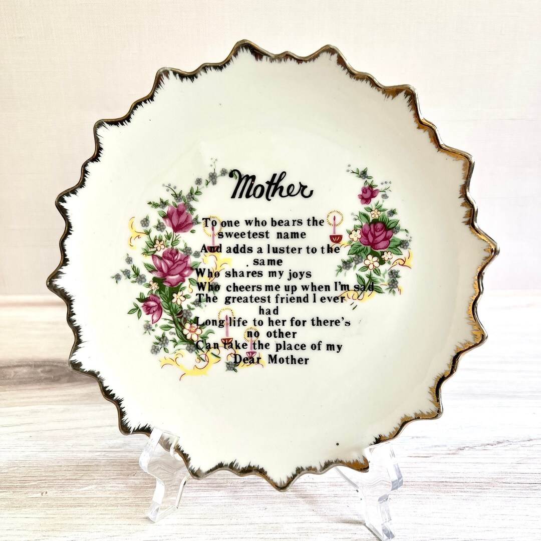 Vintage Ceramic mother Collectible Plate. Mother Poem Keepsake. Vintage ...