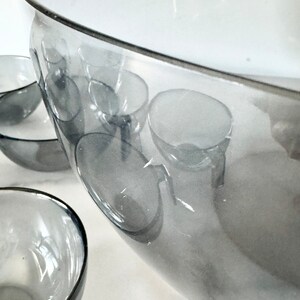 Guzzini Acrylic Punch Bowl Set. Smoke Gray Acrylic. Bowl and 8 Cups ...